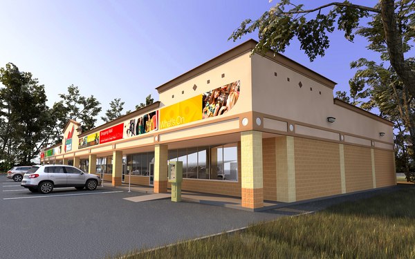 max one-storeyed building shopping center