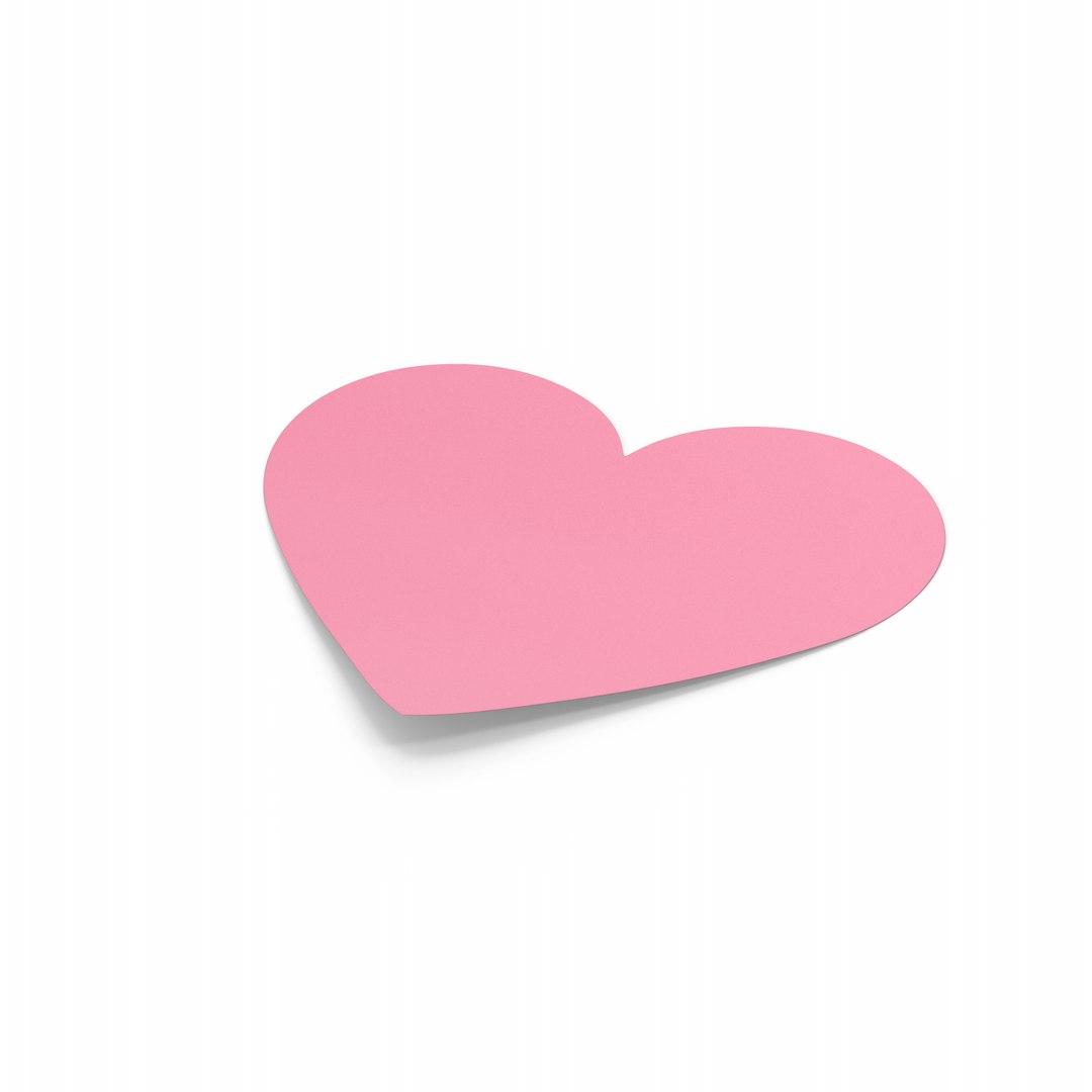 3D Model Pink Heart Sticky Note - TurboSquid 2185491