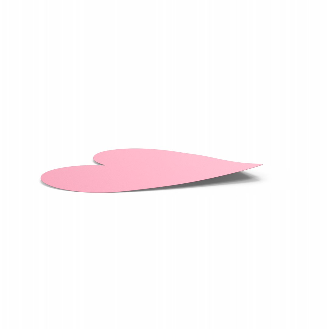 3D Model Pink Heart Sticky Note - TurboSquid 2185491