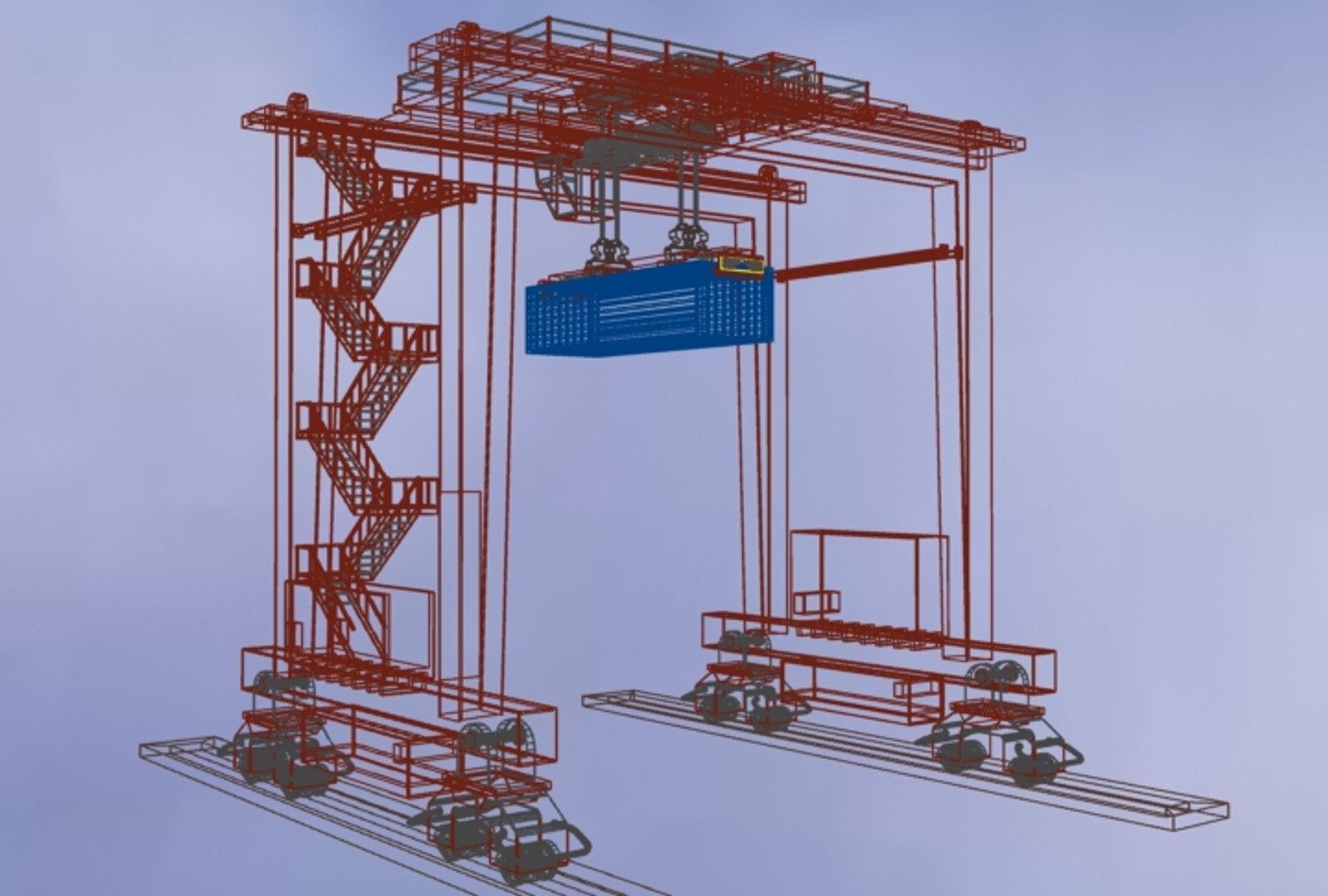 3d model rtg container crane