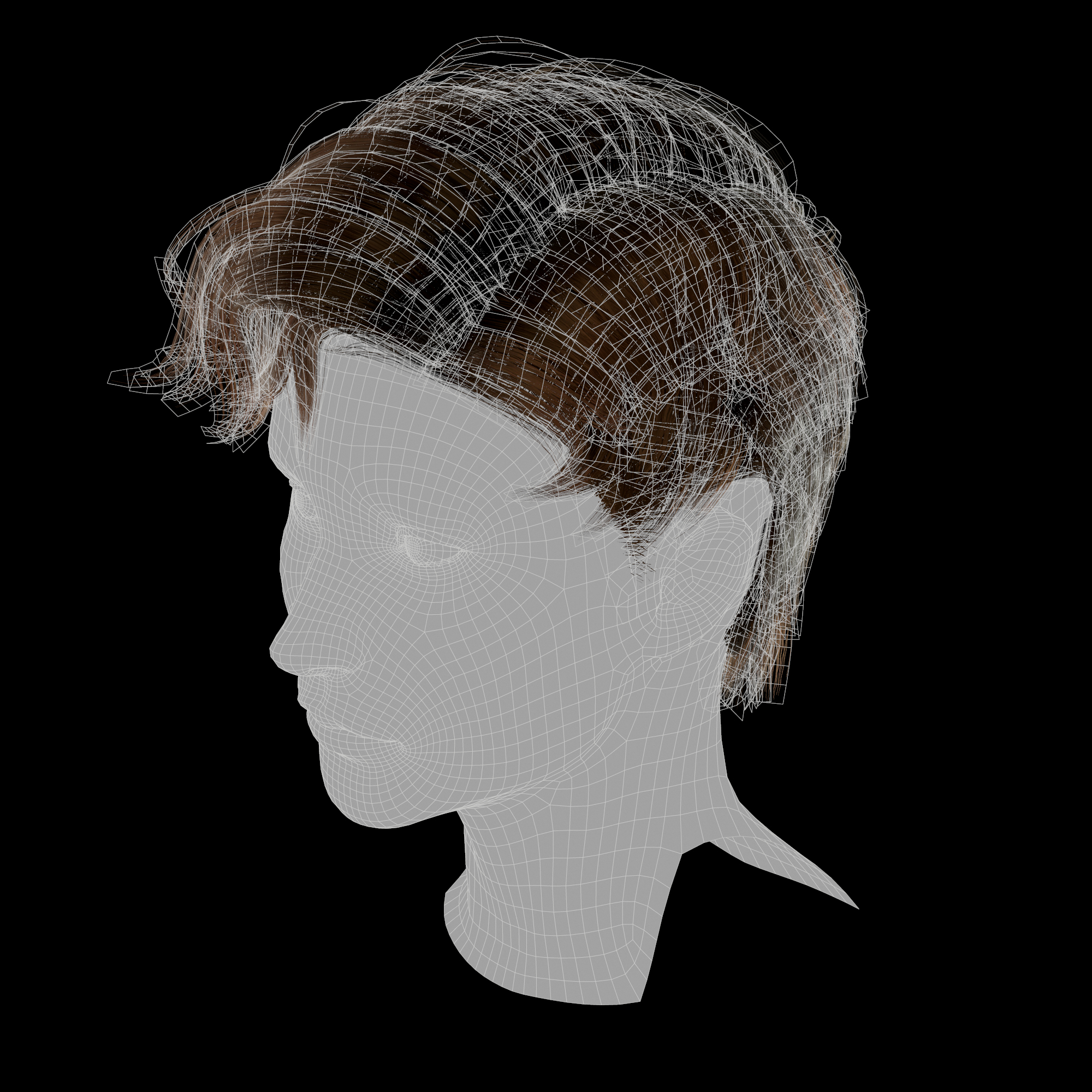 3D hair layered low-poly - - TurboSquid 1592945