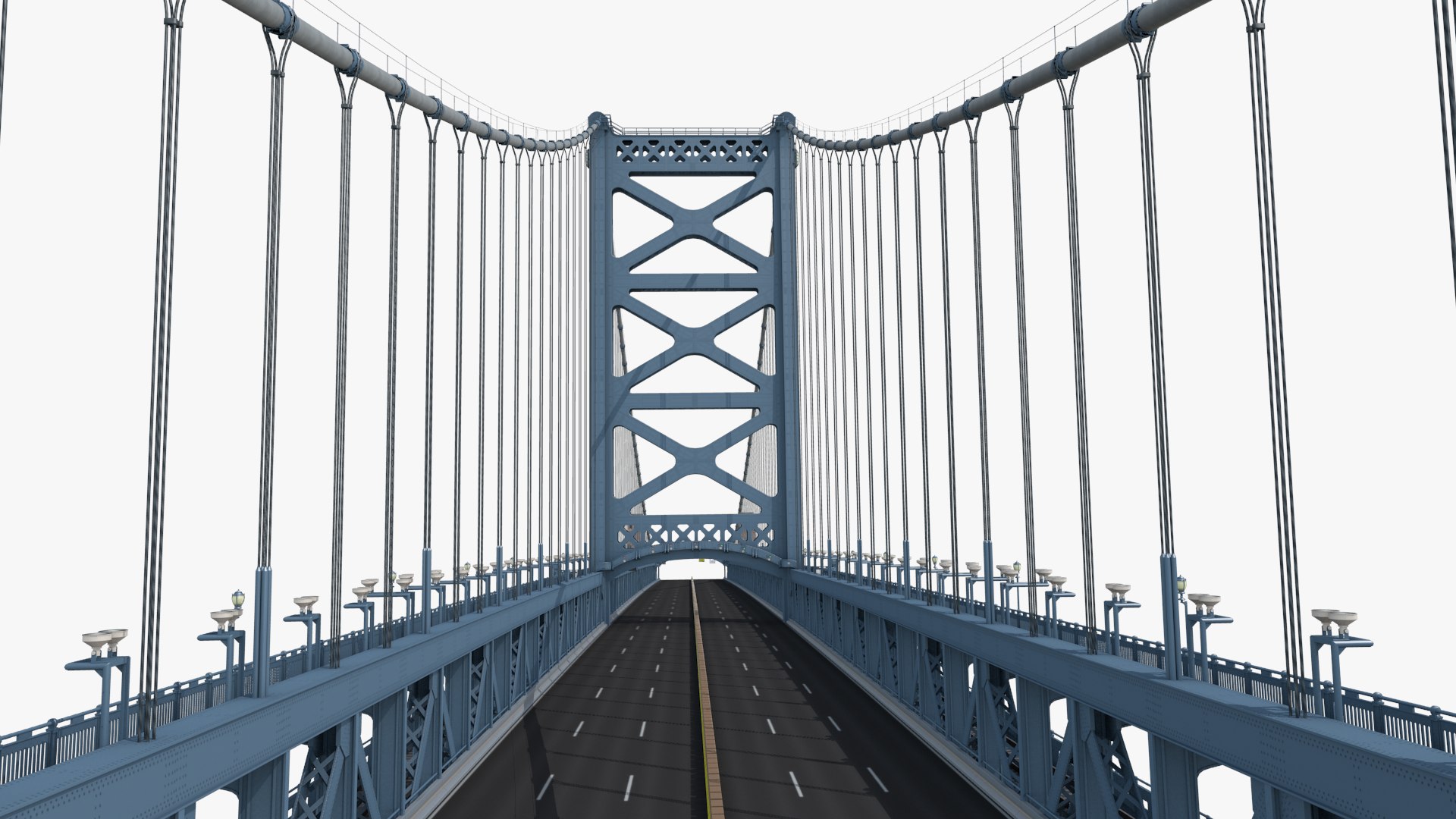 3D Benjamin Franklin Bridge - TurboSquid 1254763