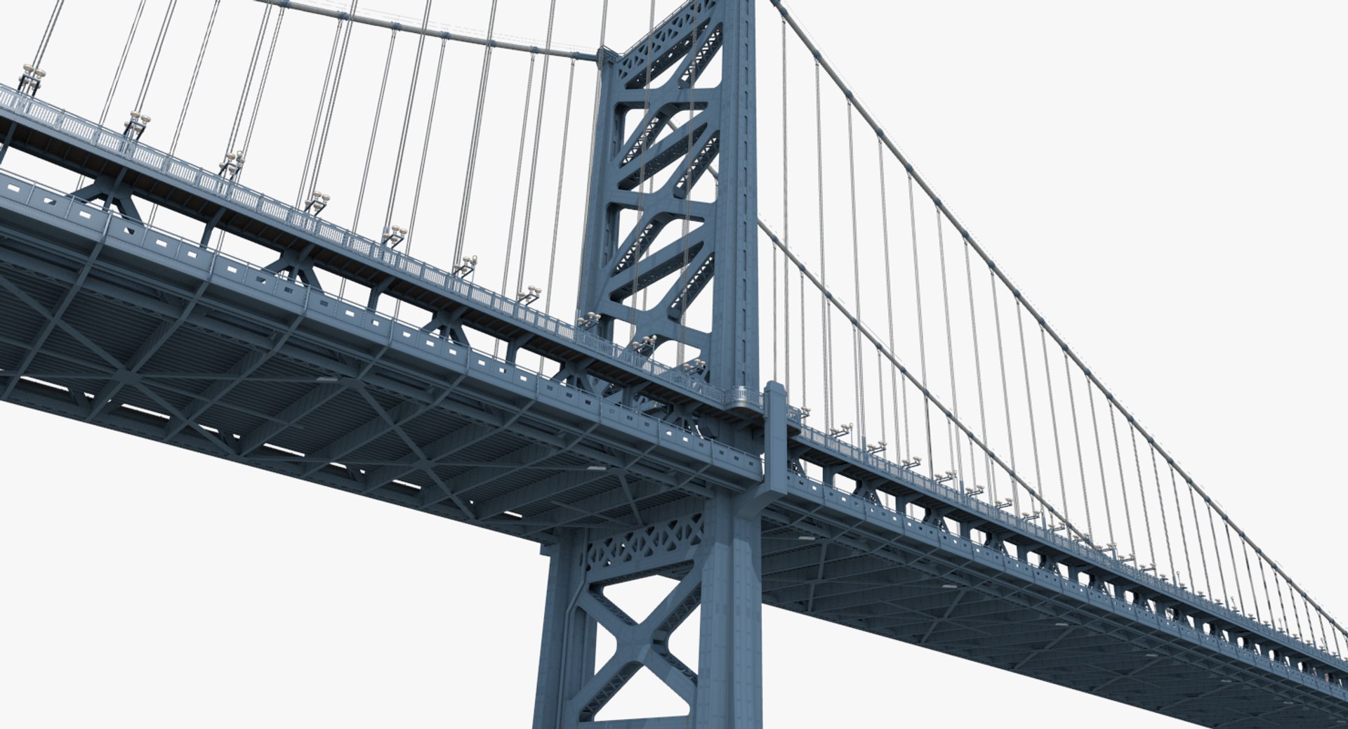 3D Benjamin Franklin Bridge - TurboSquid 1254763