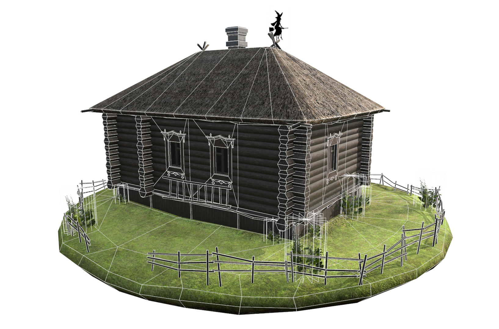 Wooden house thatched roof model - TurboSquid 1323939