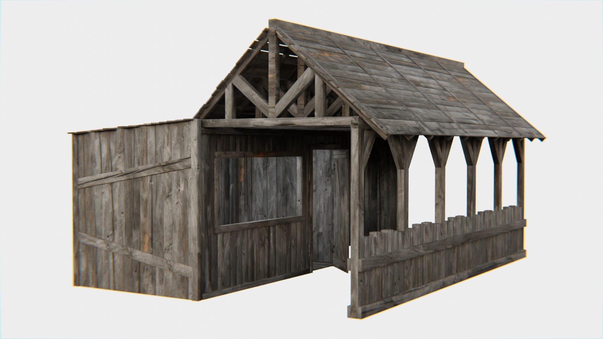 Old Wooden Medieval Shed Building 2 3D Model - TurboSquid 2103833