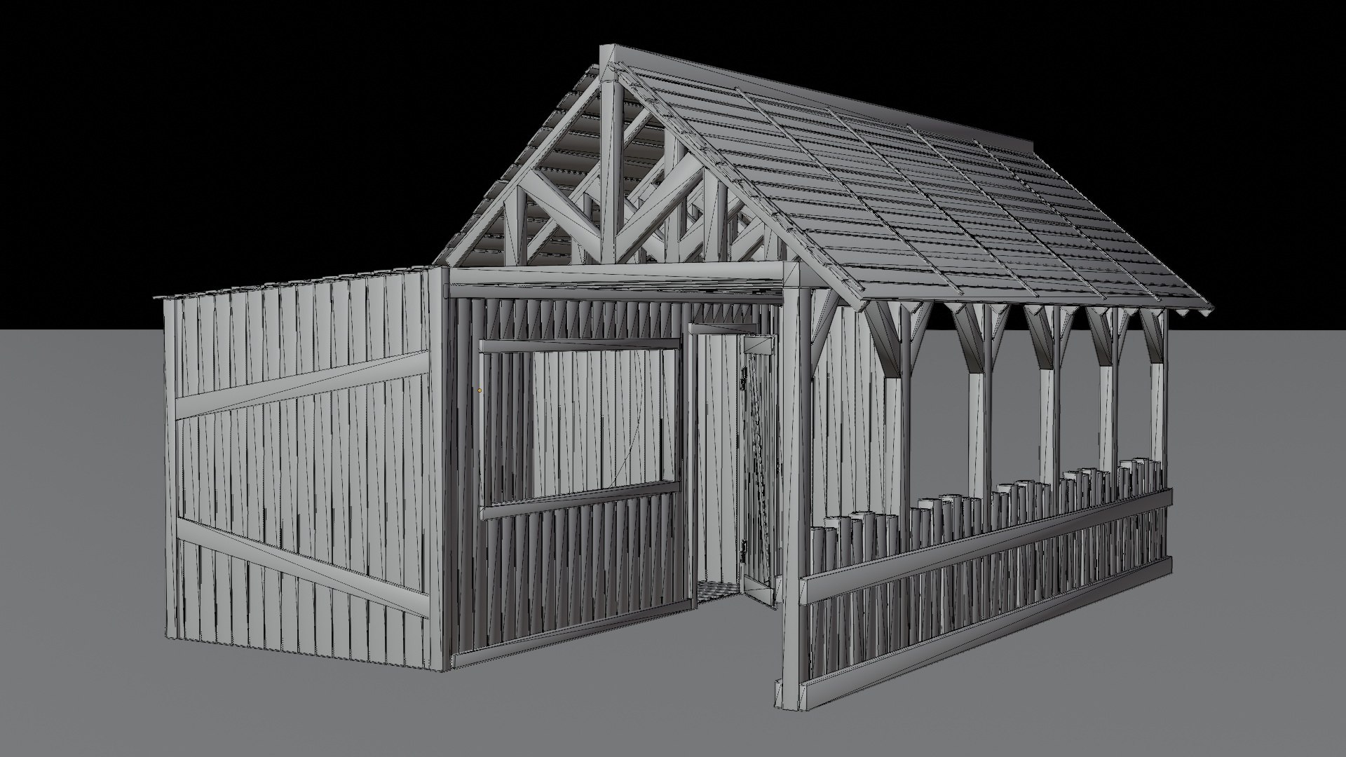 Old Wooden Medieval Shed Building 2 3D Model - TurboSquid 2103833