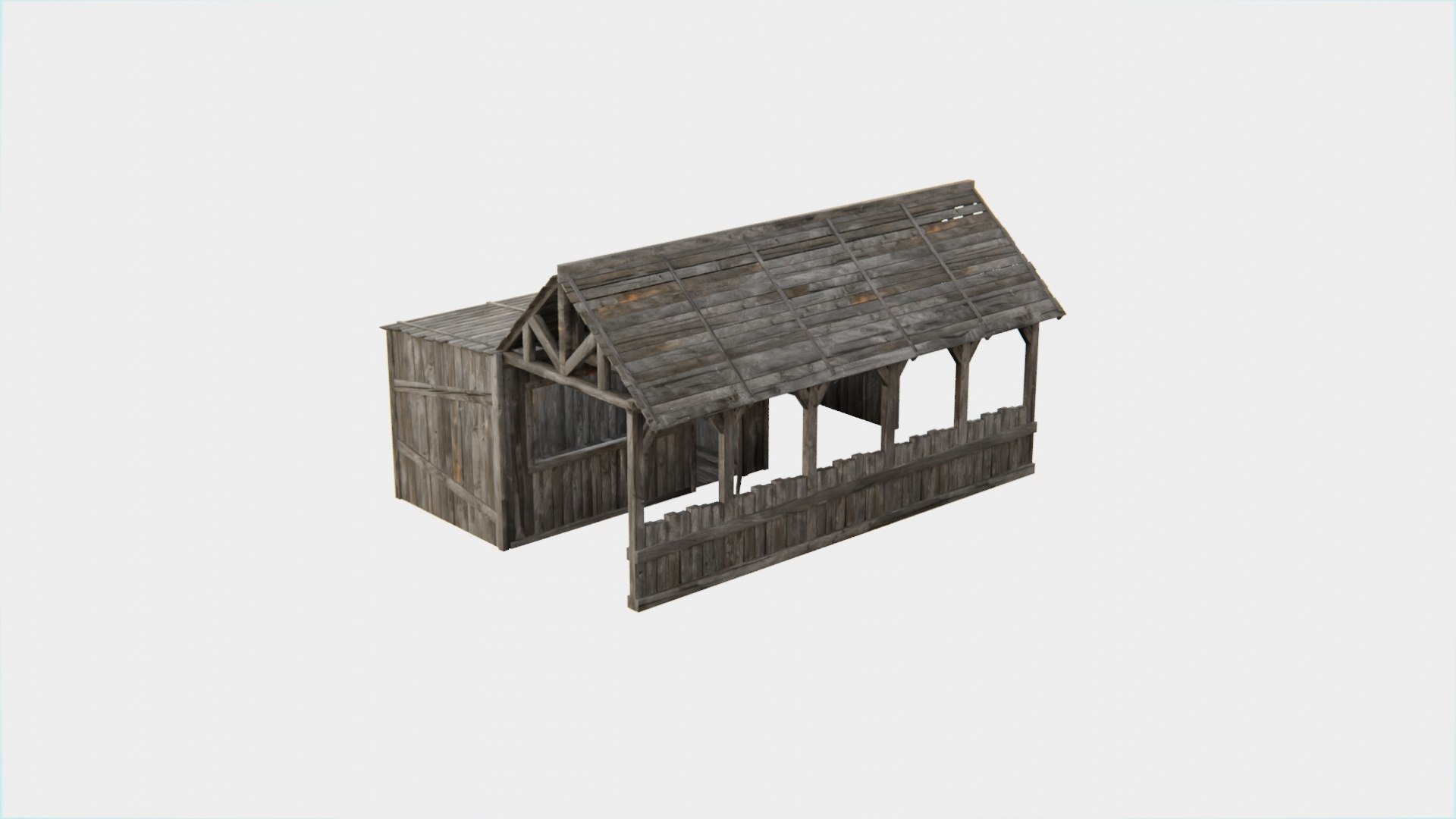 Old Wooden Medieval Shed Building 2 3D Model - TurboSquid 2103833