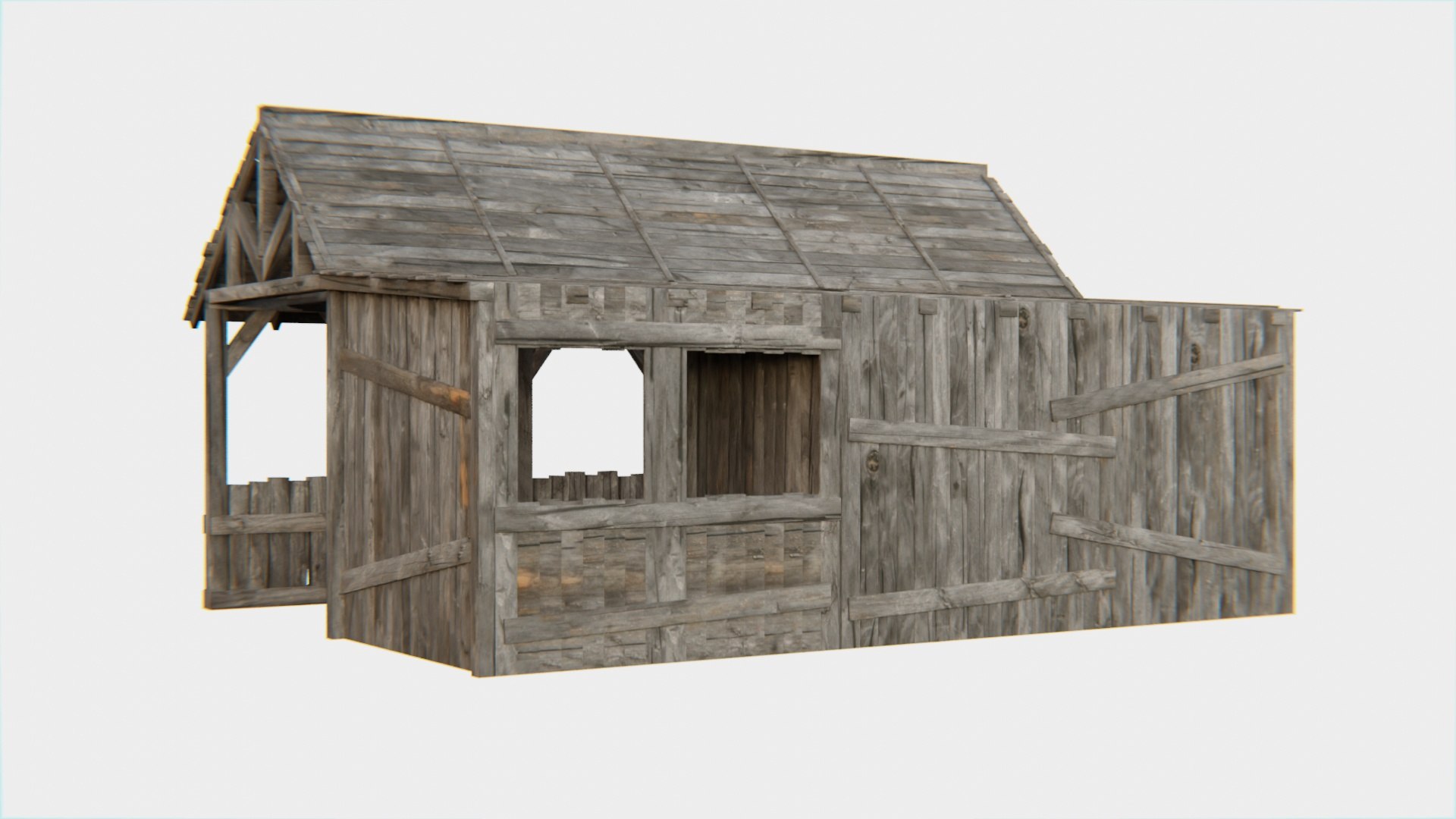 Old Wooden Medieval Shed Building 2 3D Model - TurboSquid 2103833