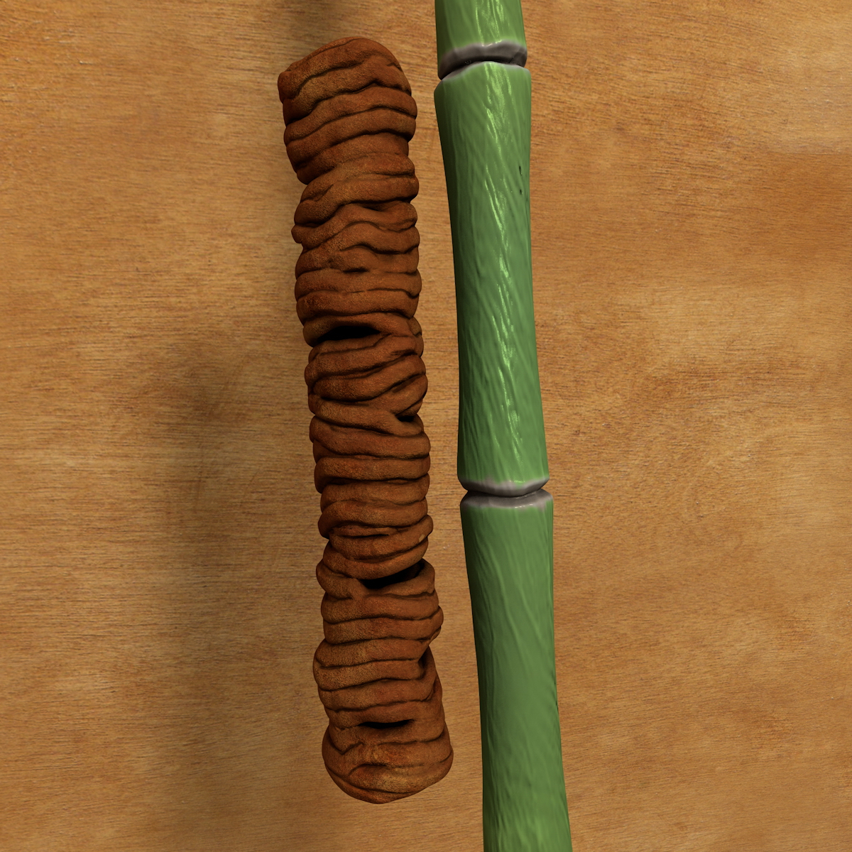 3d bamboo fight staff bo