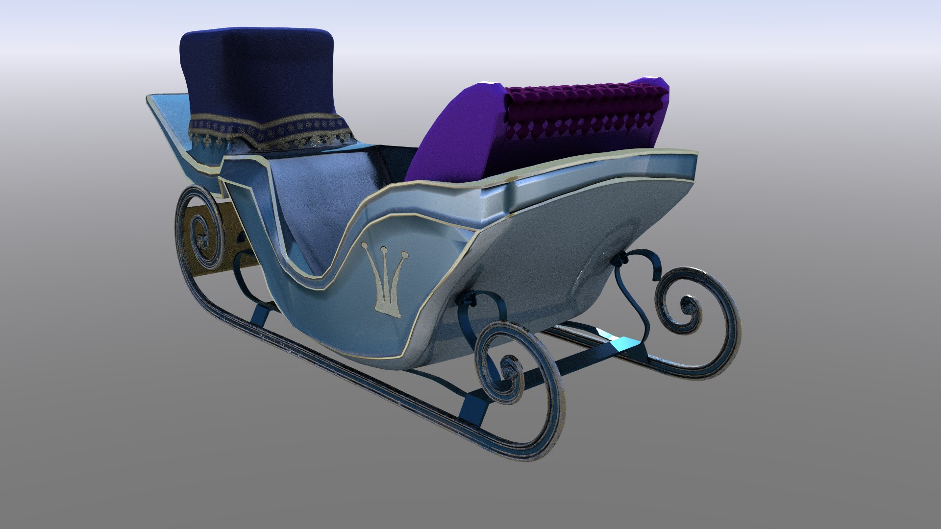 Sleigh 3D model - TurboSquid 1740814