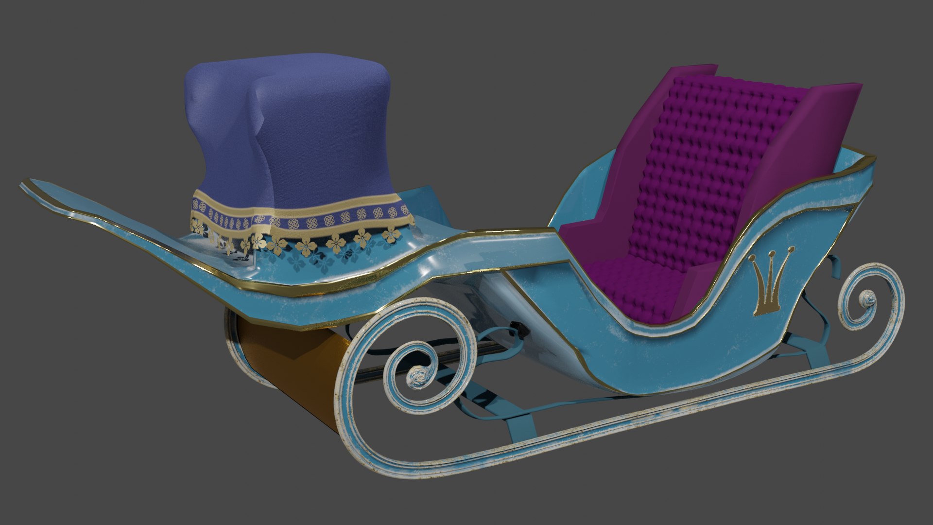 Sleigh 3D model - TurboSquid 1740814
