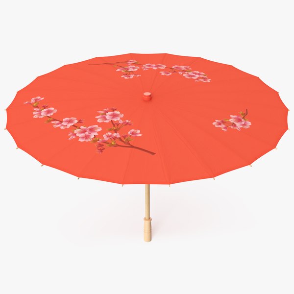 modelo 3d Chinese Umbrella Red Open - TurboSquid 1993617