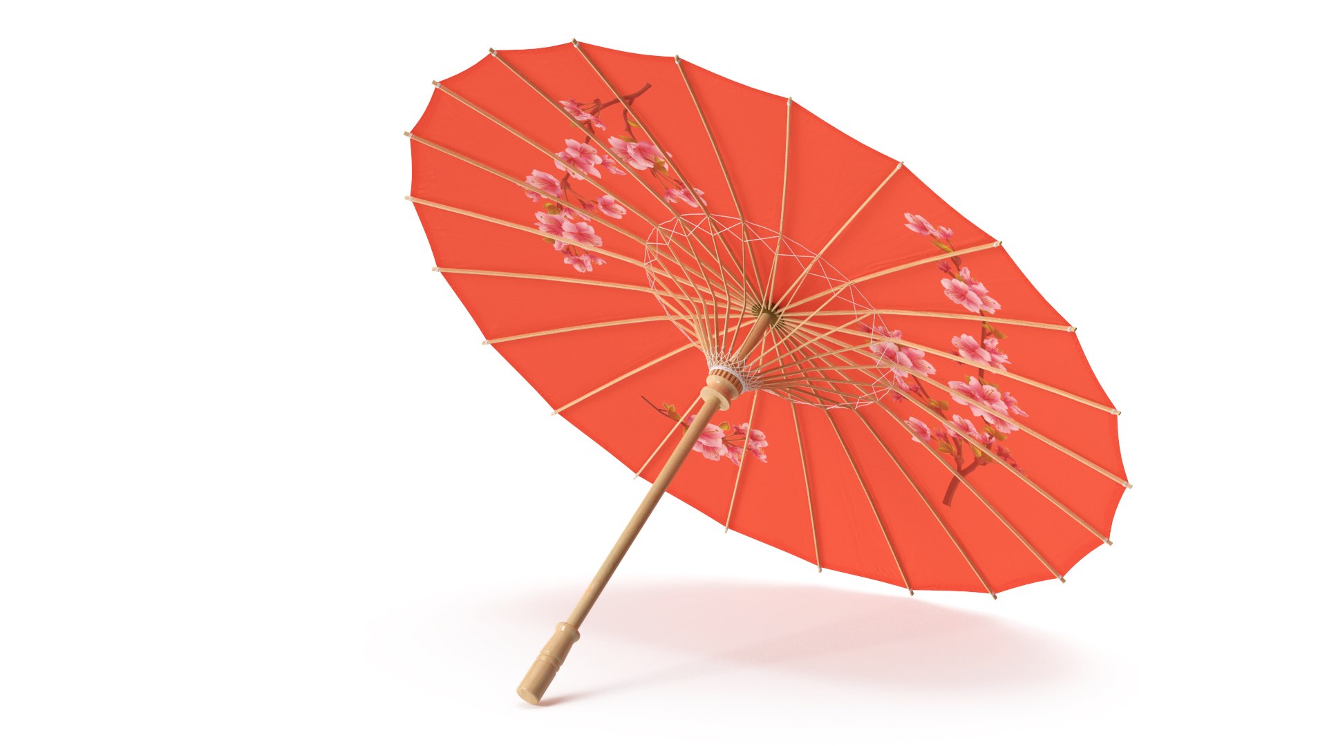 Chinese Umbrella Red Open 3D Model - TurboSquid 1993617