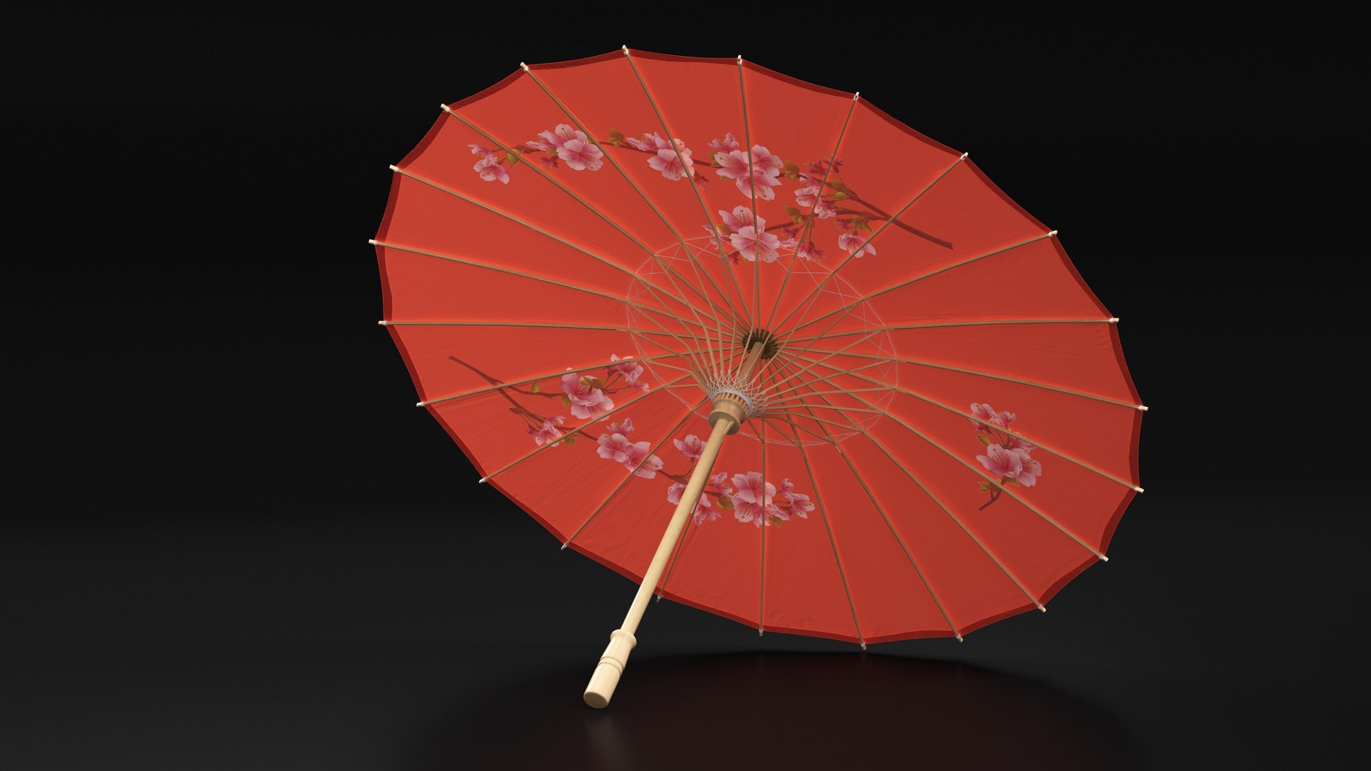 Chinese Umbrella Red Open 3D Model - TurboSquid 1993617