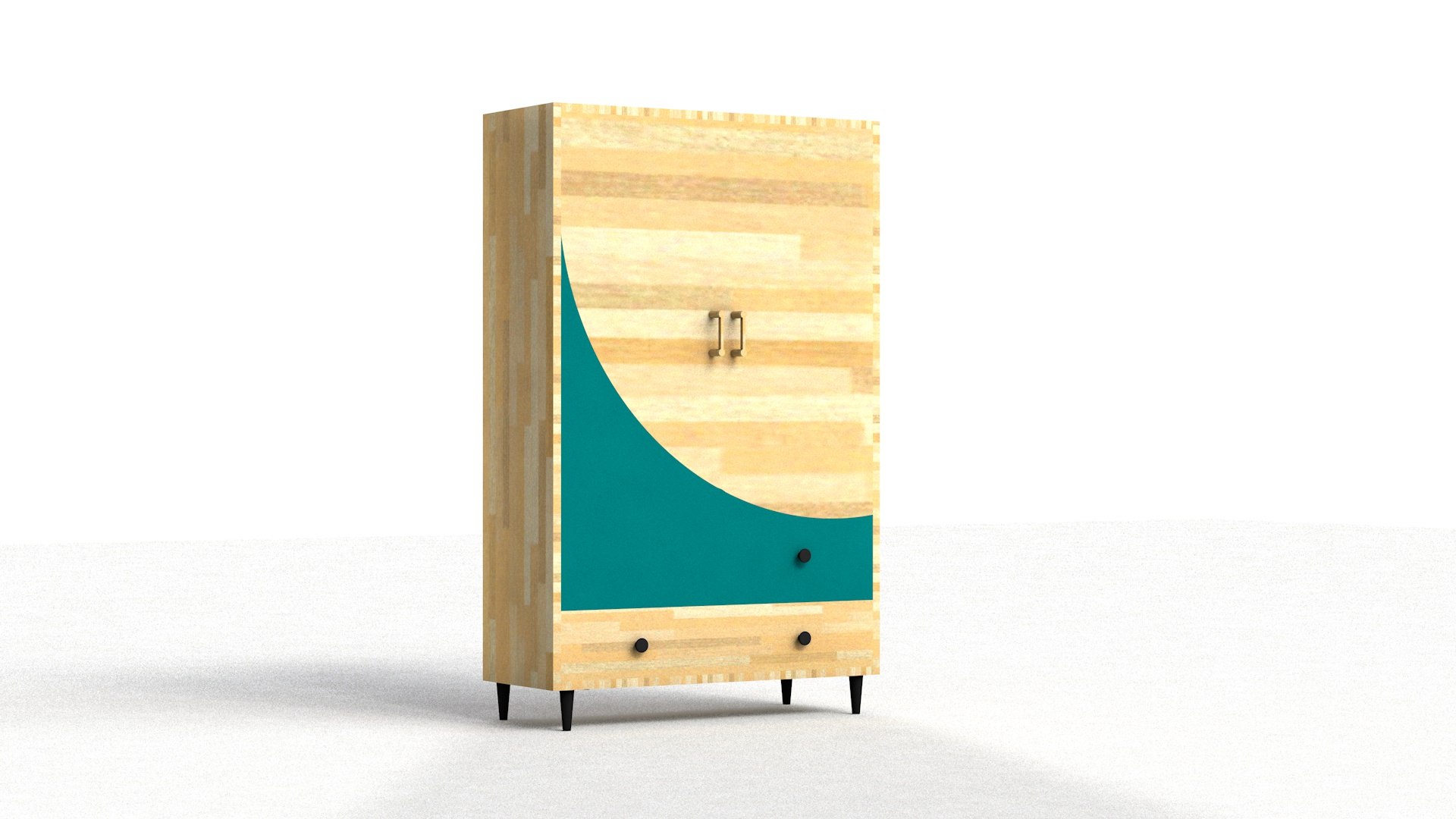 3D Wooden Wardobe Model - TurboSquid 2211263