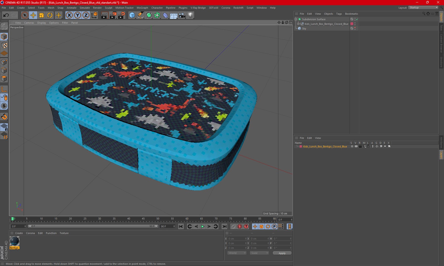 3D Kids Lunch Box Bentgo Closed Blue model - TurboSquid 2152161