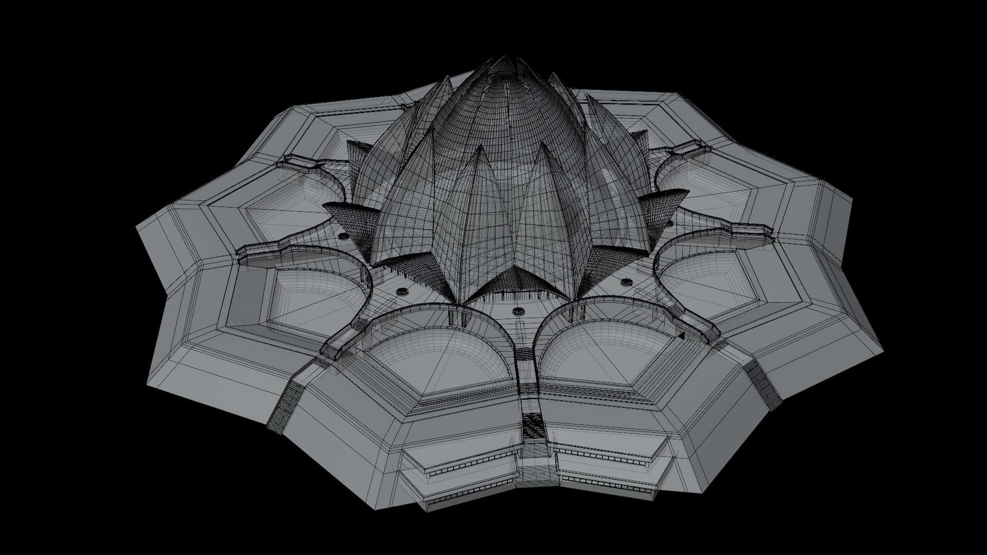 3D Model Lotus Temple - TurboSquid 2095644