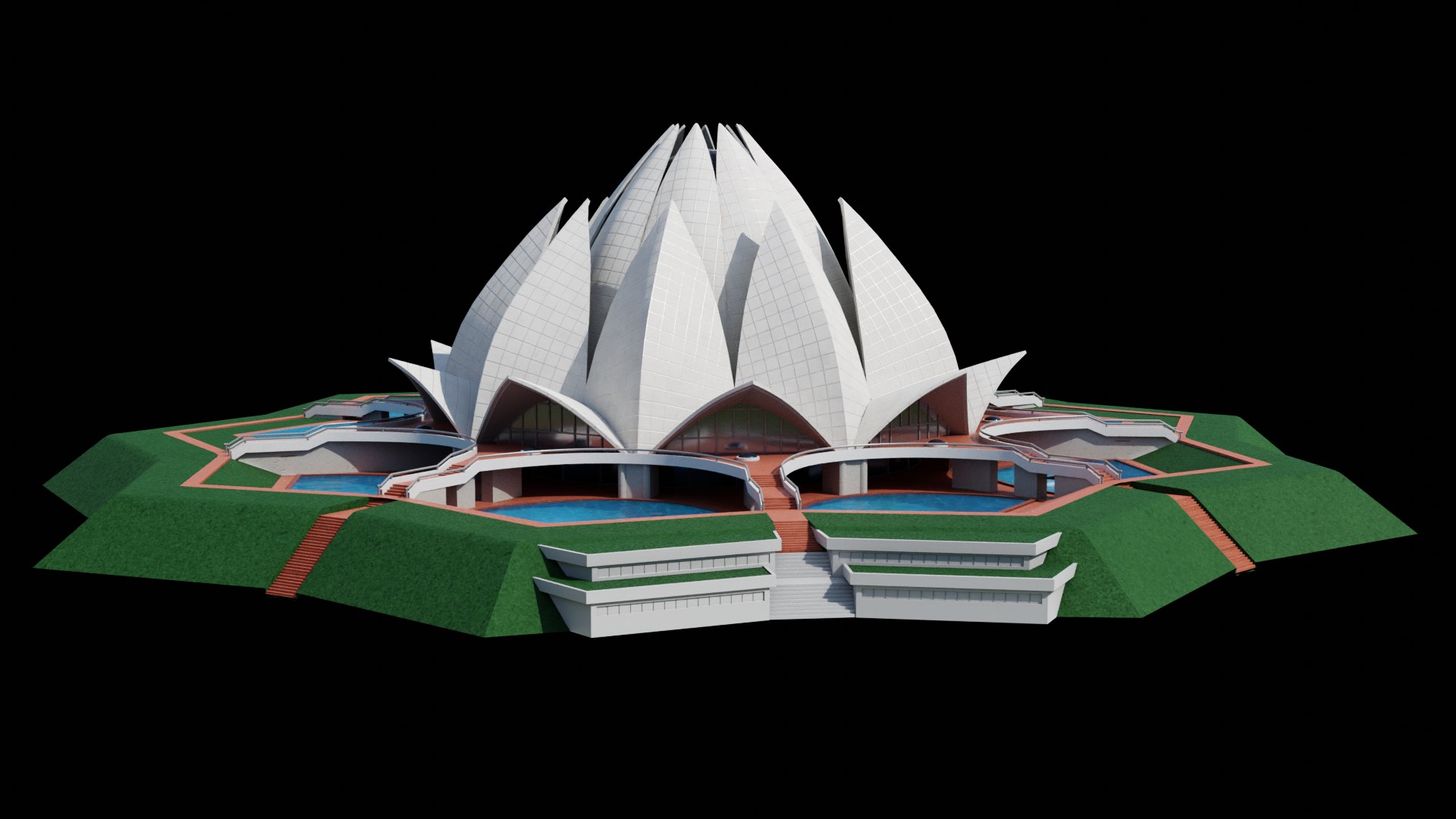 3D Model Lotus Temple - TurboSquid 2095644