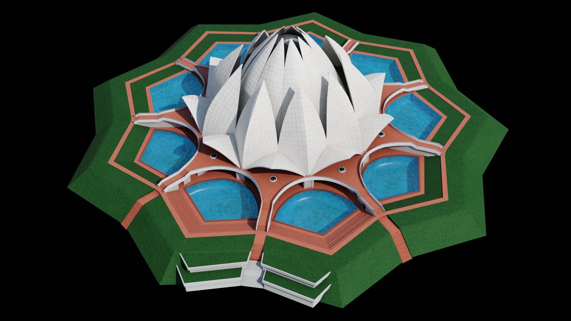 3D Model Lotus Temple - TurboSquid 2095644