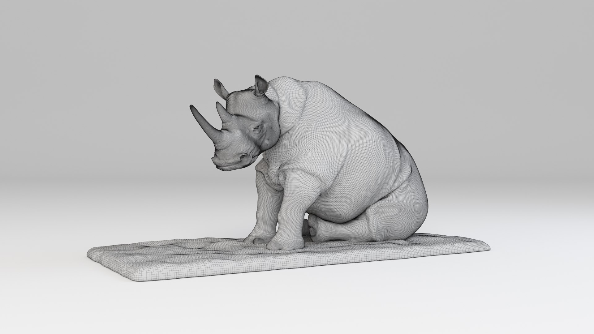 Sculpture Sitting Rhino 3D Model - TurboSquid 1728906