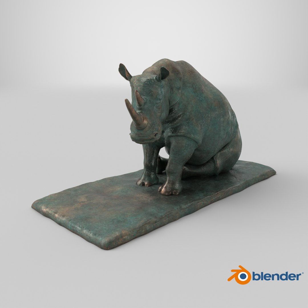 Sculpture Sitting Rhino 3D Model - TurboSquid 1728906