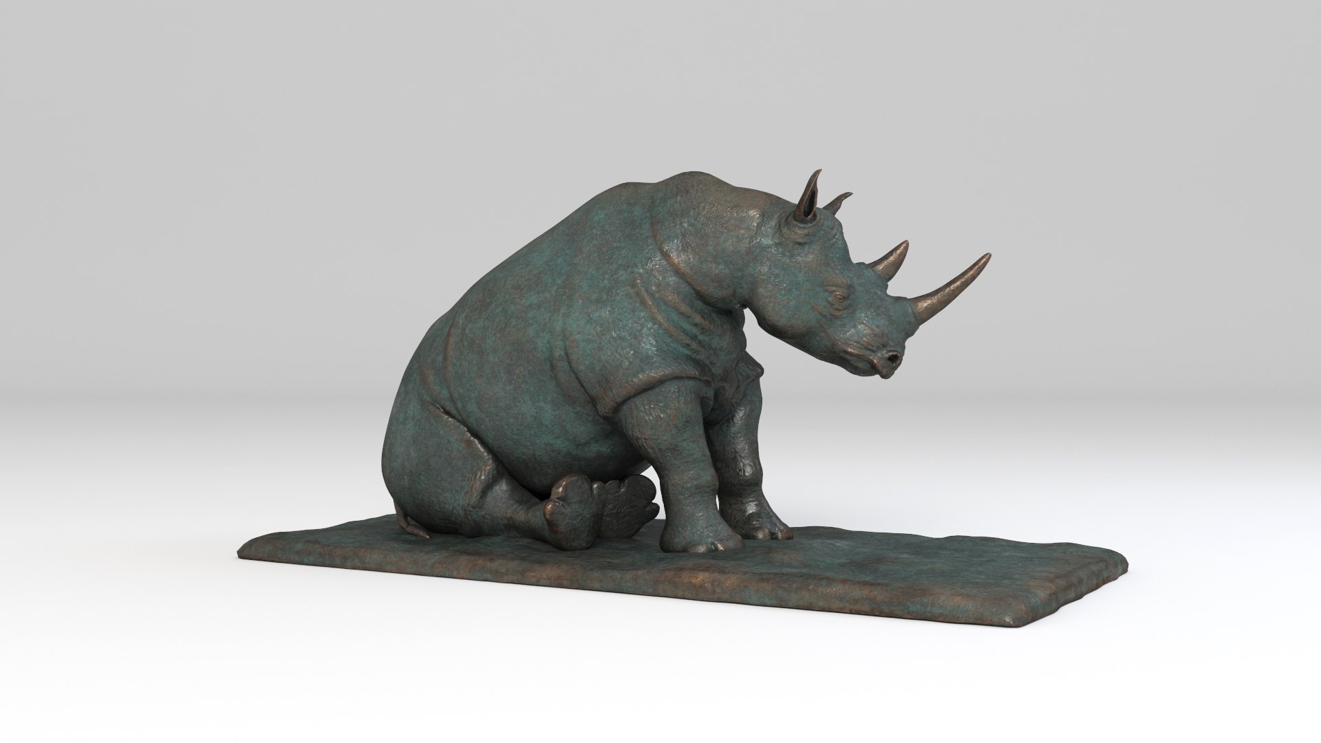 Sculpture Sitting Rhino 3D Model - TurboSquid 1728906
