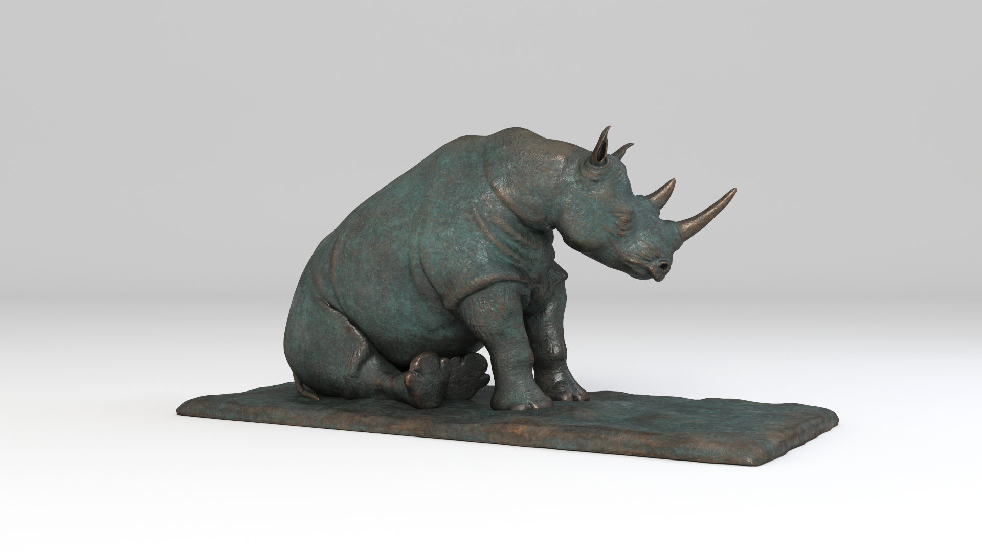 Sculpture Sitting Rhino 3D model - TurboSquid 1728906