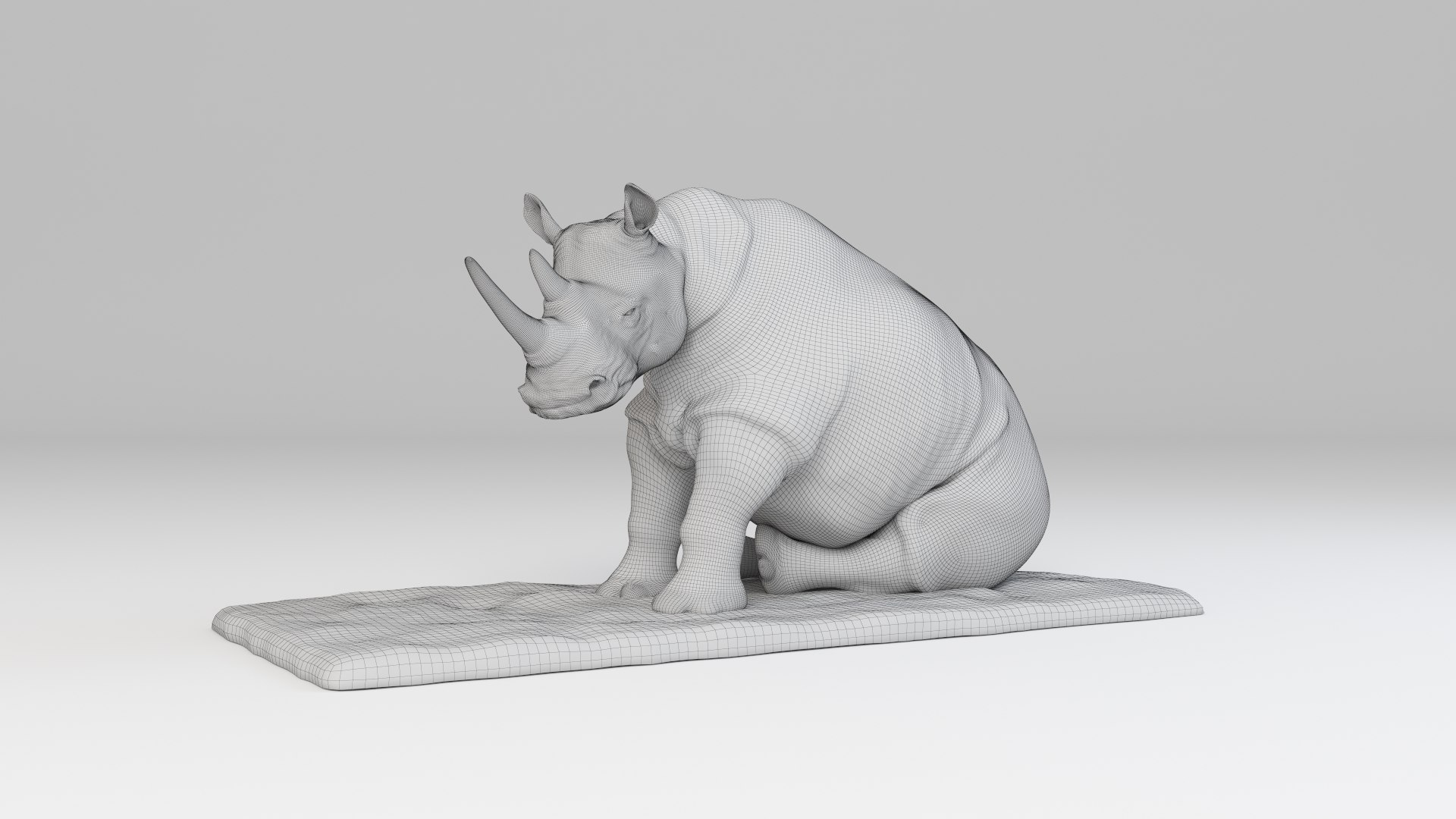Sculpture Sitting Rhino 3D Model - TurboSquid 1728906