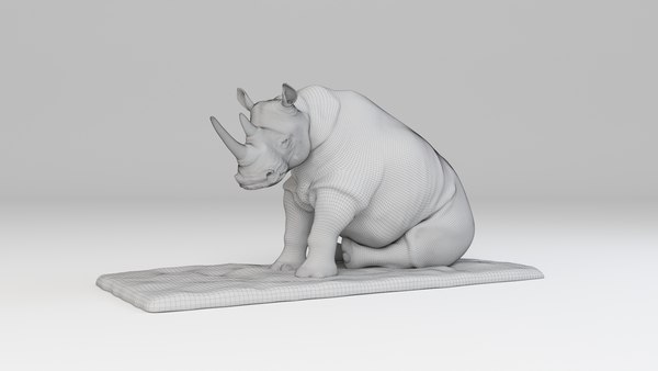 Sculpture Sitting Rhino 3D model - TurboSquid 1728906