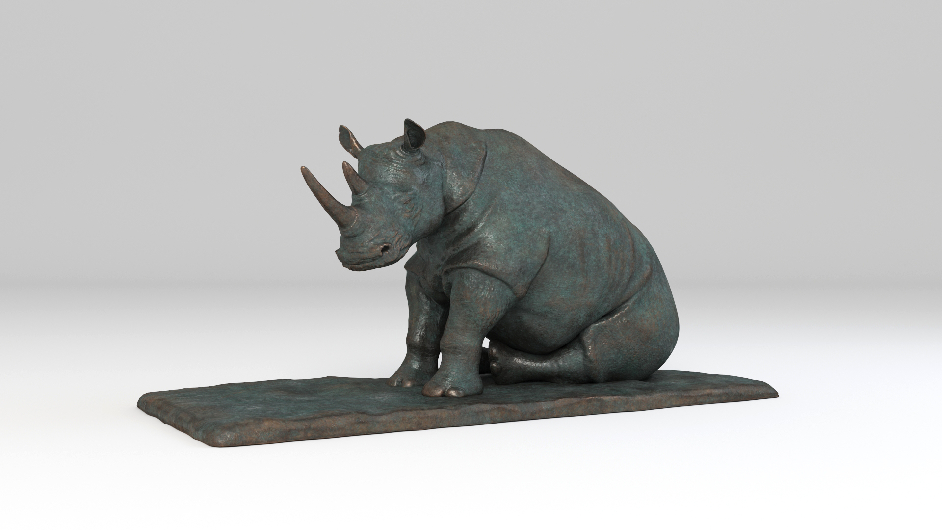 Sculpture Sitting Rhino 3D model - TurboSquid 1728906