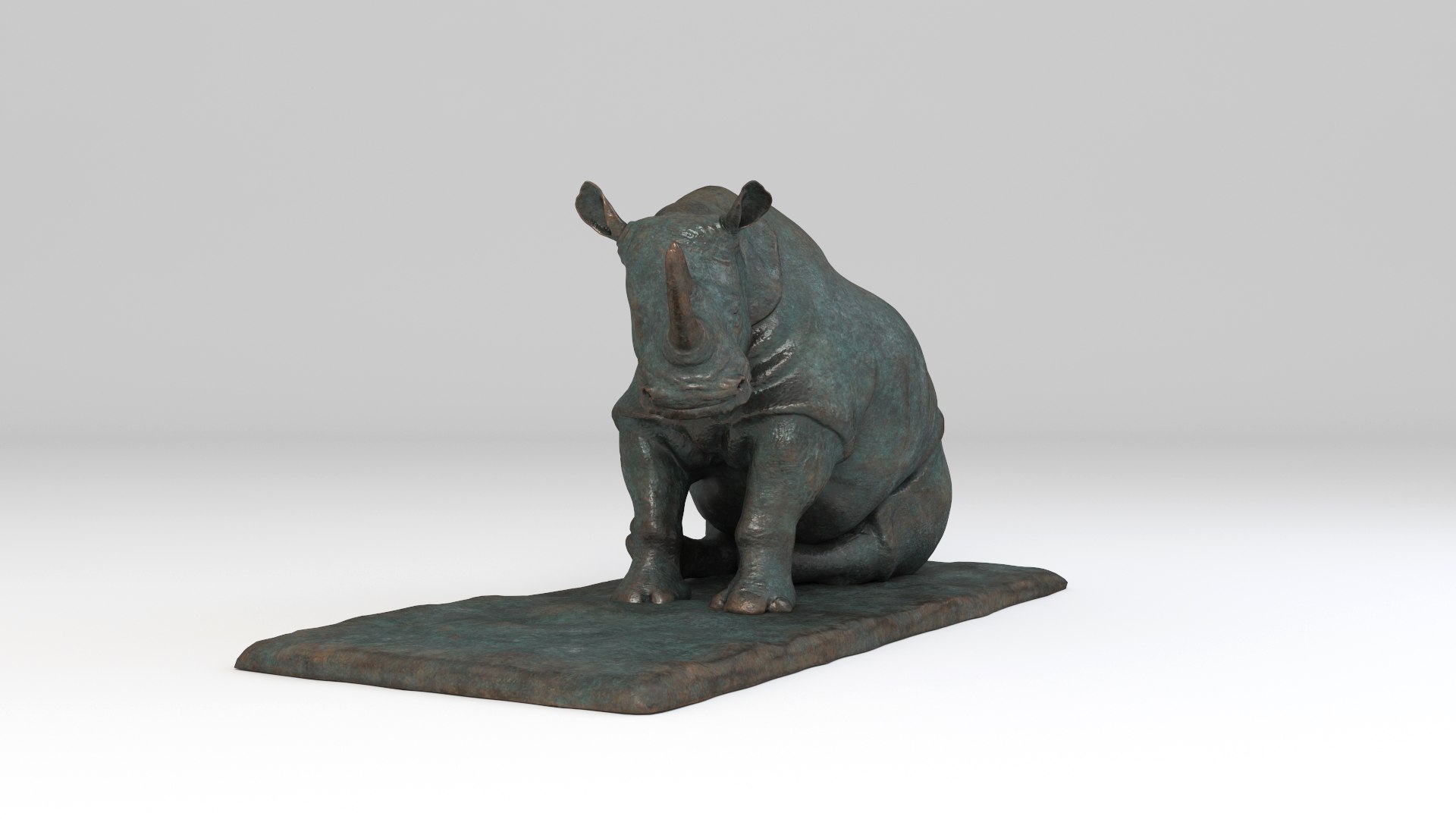 Sculpture Sitting Rhino 3D Model - TurboSquid 1728906