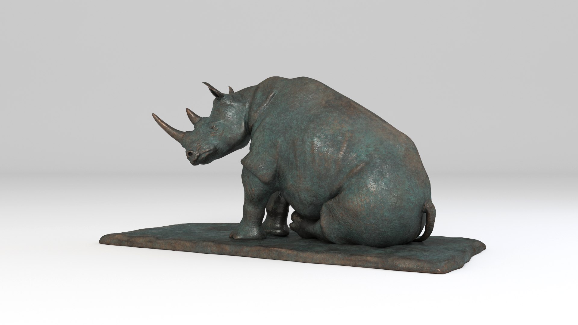 Sculpture Sitting Rhino 3D Model - TurboSquid 1728906