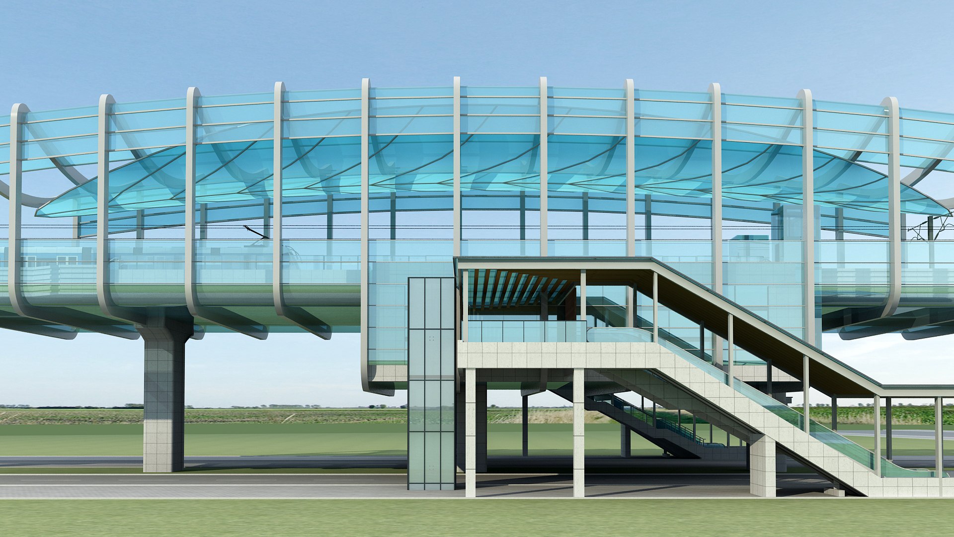 3D Light Rail Station 01 Model - TurboSquid 1719668