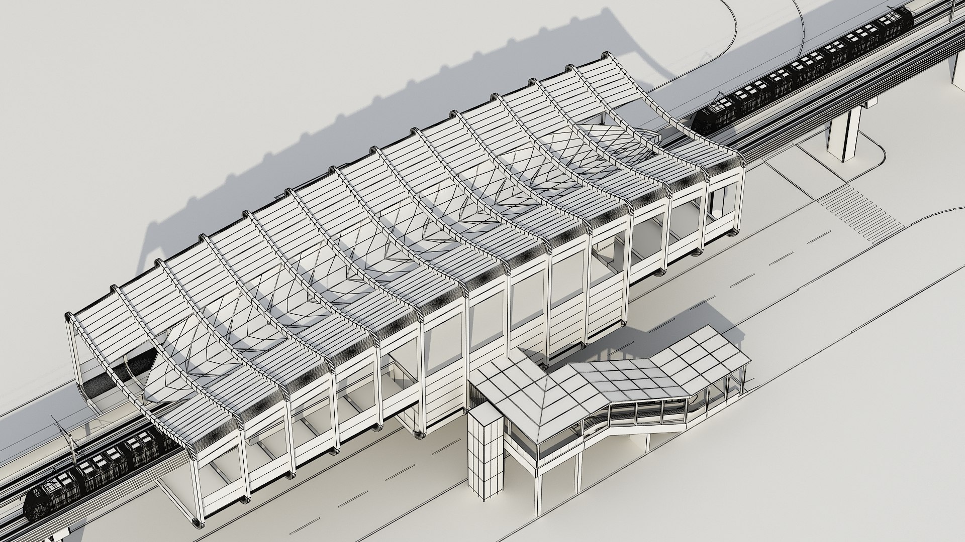 3D Light Rail Station 01 Model - TurboSquid 1719668
