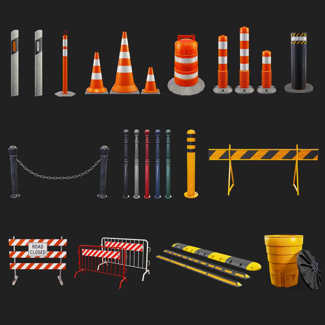 3D Traffic Safety Collection - TurboSquid 2044353