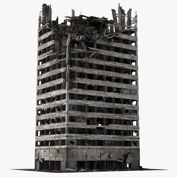 3ds sci fi futuristic ruined building