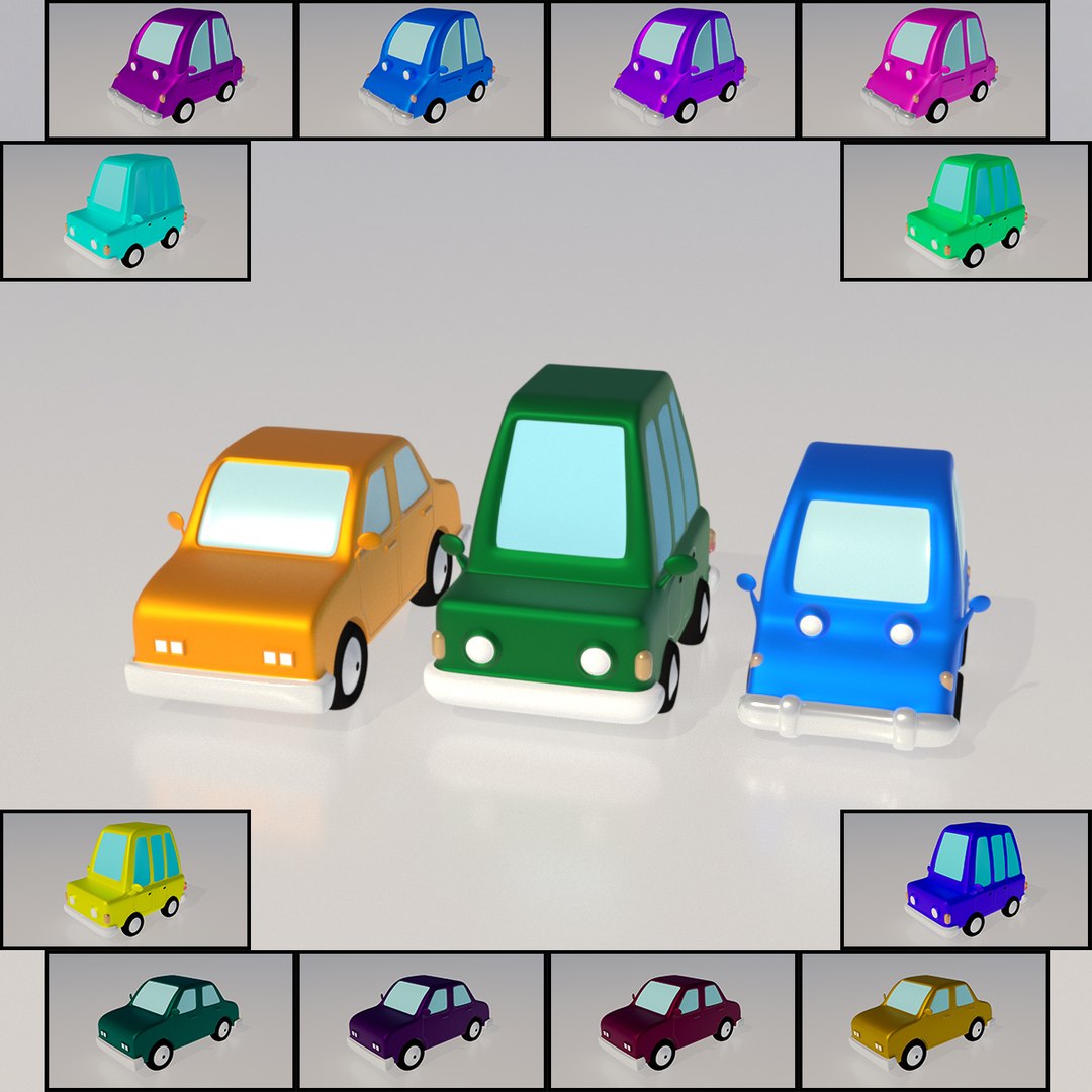 3D Cartoon Car Pack Collection Vol1 3D Model - TurboSquid 2047445