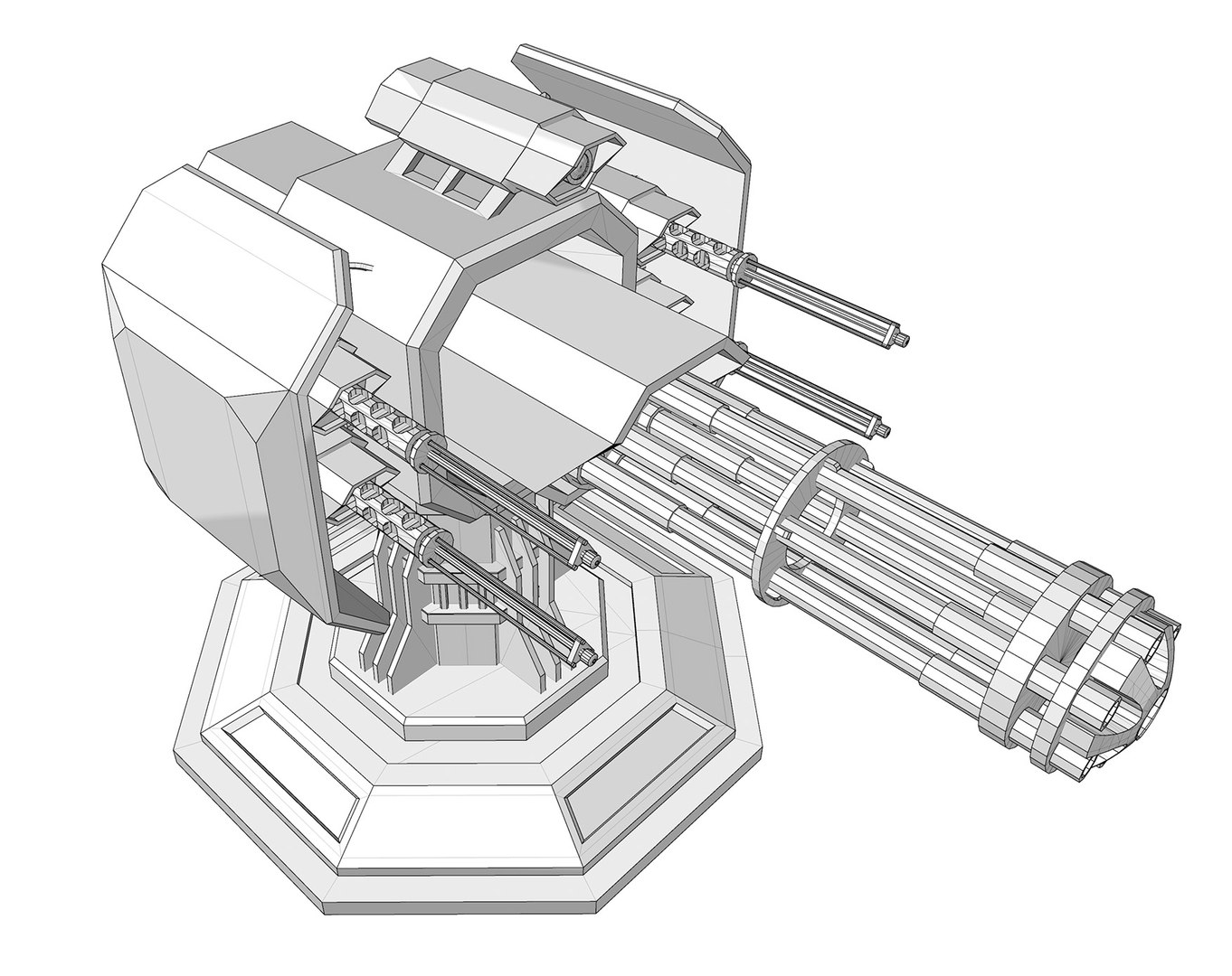 3D Minigun Turret Model - TurboSquid 1200573