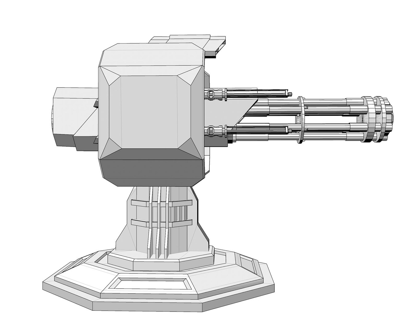 3D Minigun Turret Model - TurboSquid 1200573