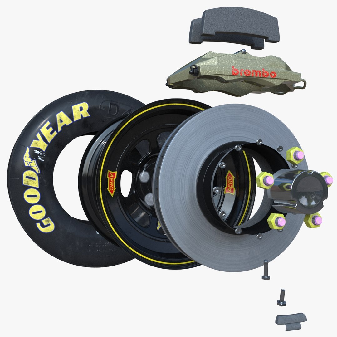 3d model nascar wheel brake disc