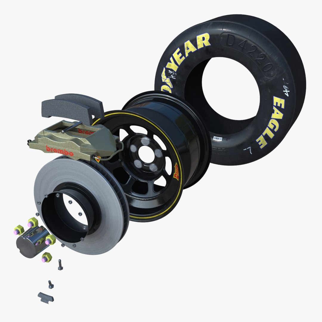 3d model nascar wheel brake disc
