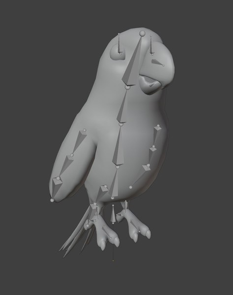 modelo 3d Modelo 3D de malla de base aparejada de loro Ara de dibujos ...