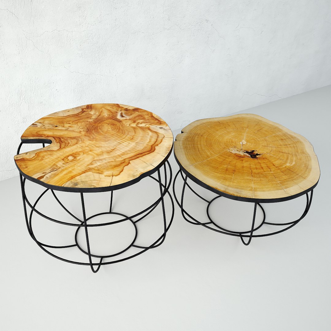 Organic Teak Root Stools 2 Model - TurboSquid 2119776