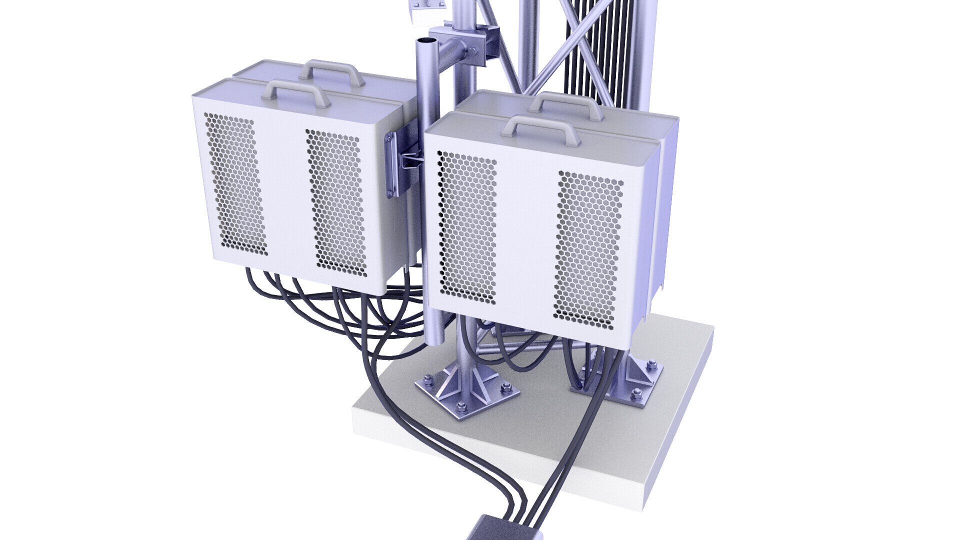 Cell Tower Station 11 And Base Station Box SET Model - TurboSquid 2399572