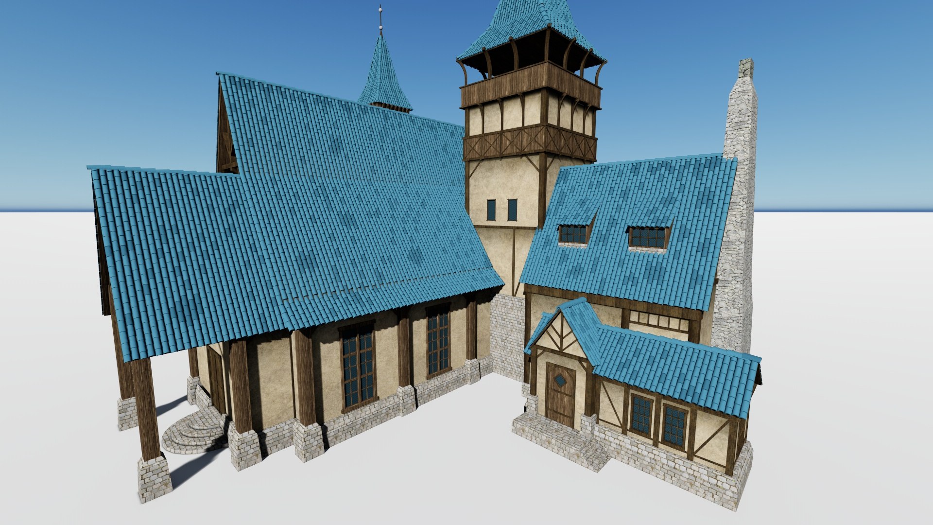 Medieval Townhall Town 3D - TurboSquid 1373359