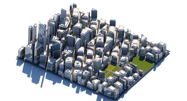 3D model city trees skyscrapers - TurboSquid 1530947