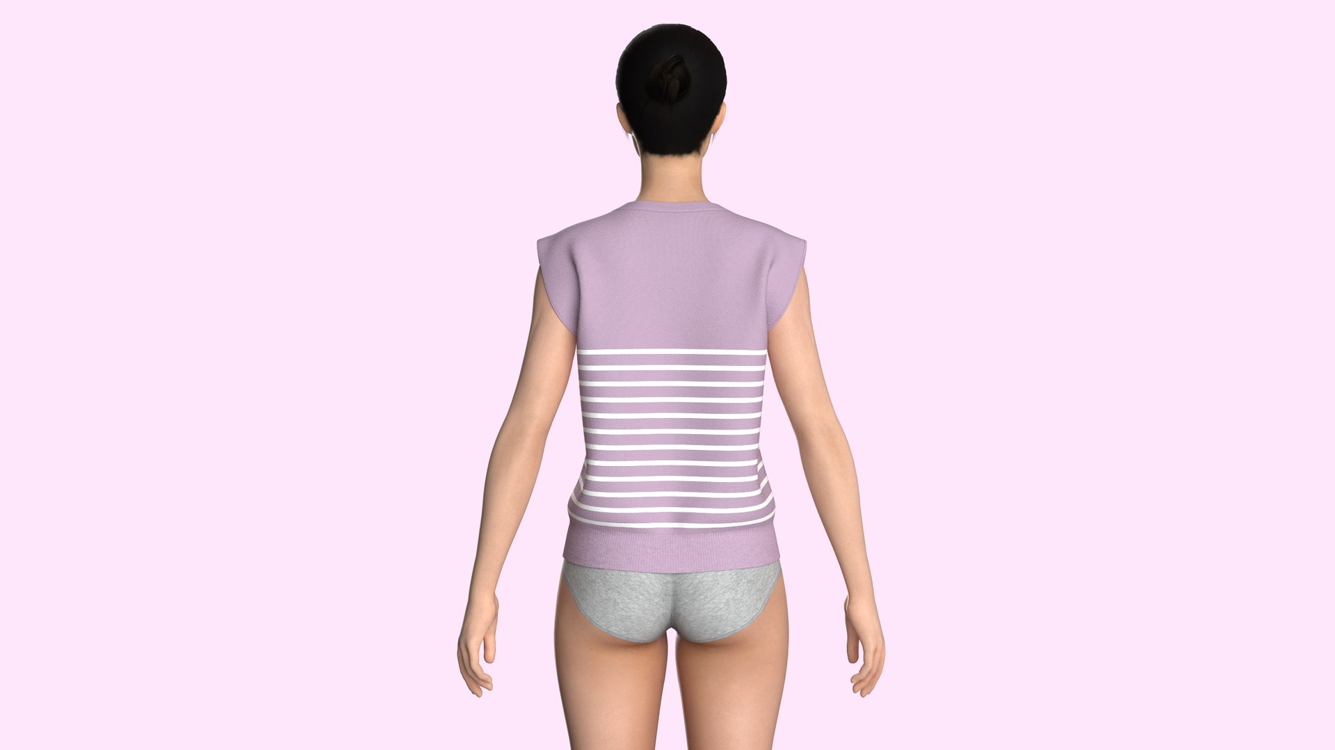 3D Model Girls Sleeveless Top - TurboSquid 2204447