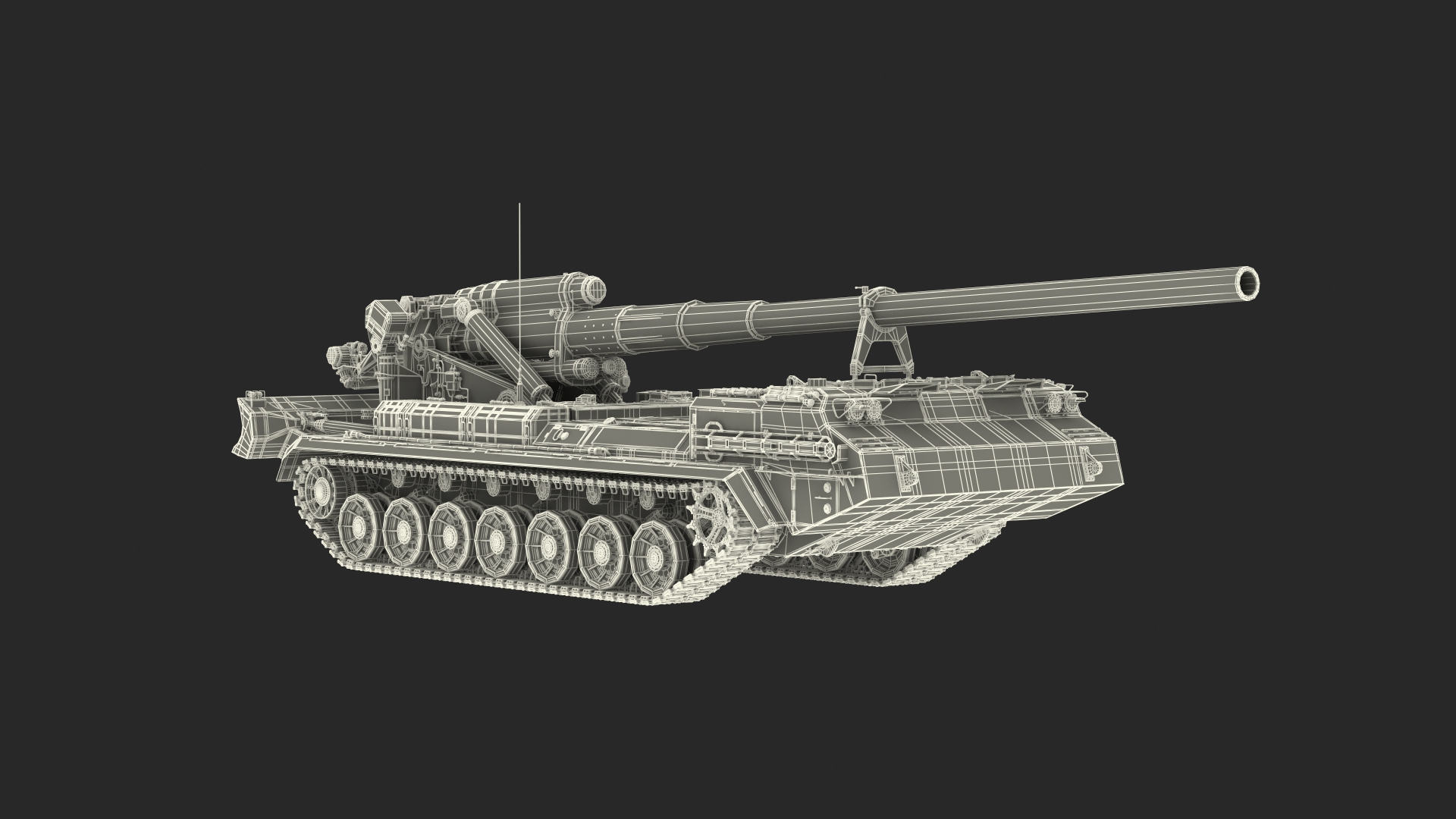 3D 2S7 Pion Self Propelled Heavy Artillery Dirty Model - TurboSquid 1942147