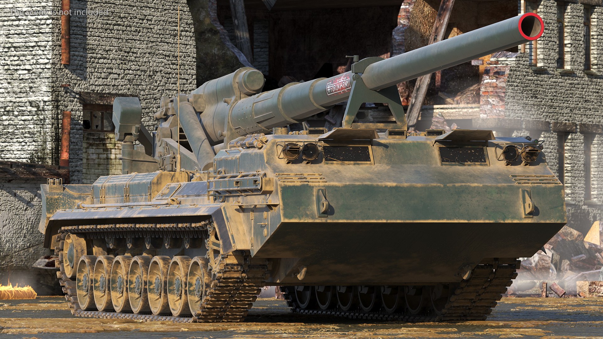 3D 2S7 Pion Self Propelled Heavy Artillery Dirty Model - TurboSquid 1942147