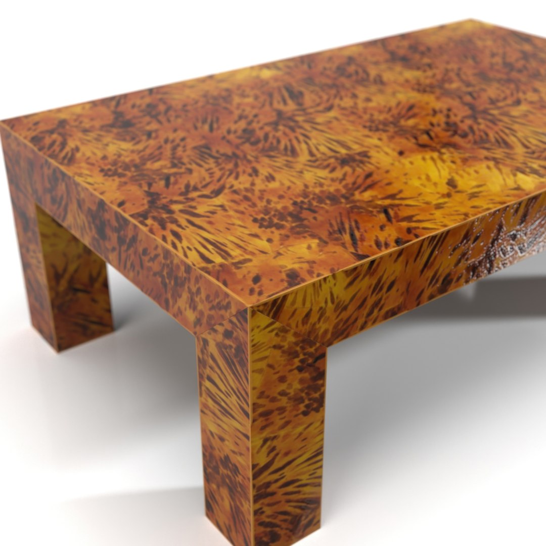 Lacquered Faux Tortoise Shell Coffee Table PBR 3D - TurboSquid 2227653